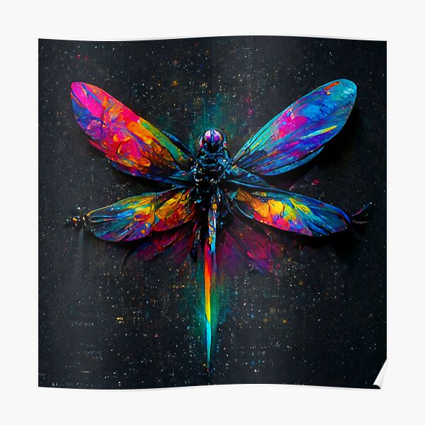 "Rainbow Dragonfly From Another Dimension" Poster for Sale by ...