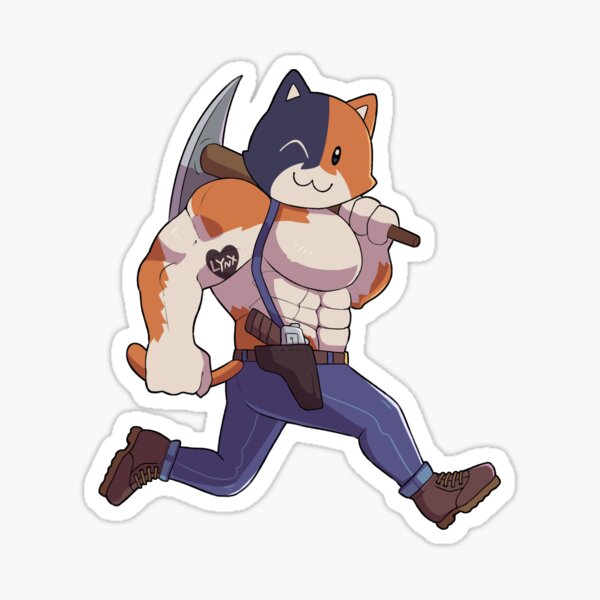"Fork Nite BUFF Cat" Sticker for Sale by Fizzy Creations | Redbubble