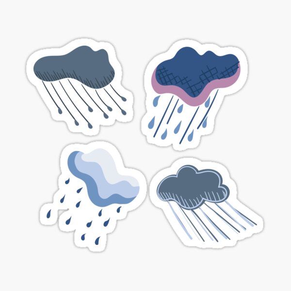 "Stormy Rain Clouds Illustration Sticker Pack" Sticker for Sale by ...