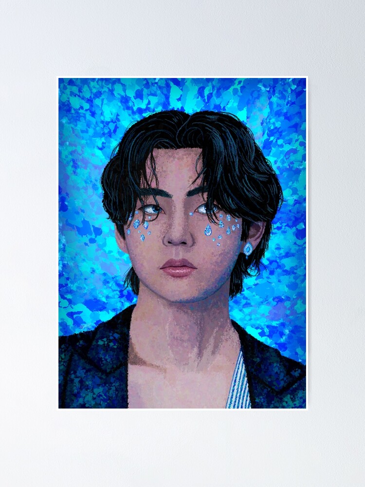 "BTS V - Kim Taehyung Portrait" Poster for Sale by mochikookart | Redbubble