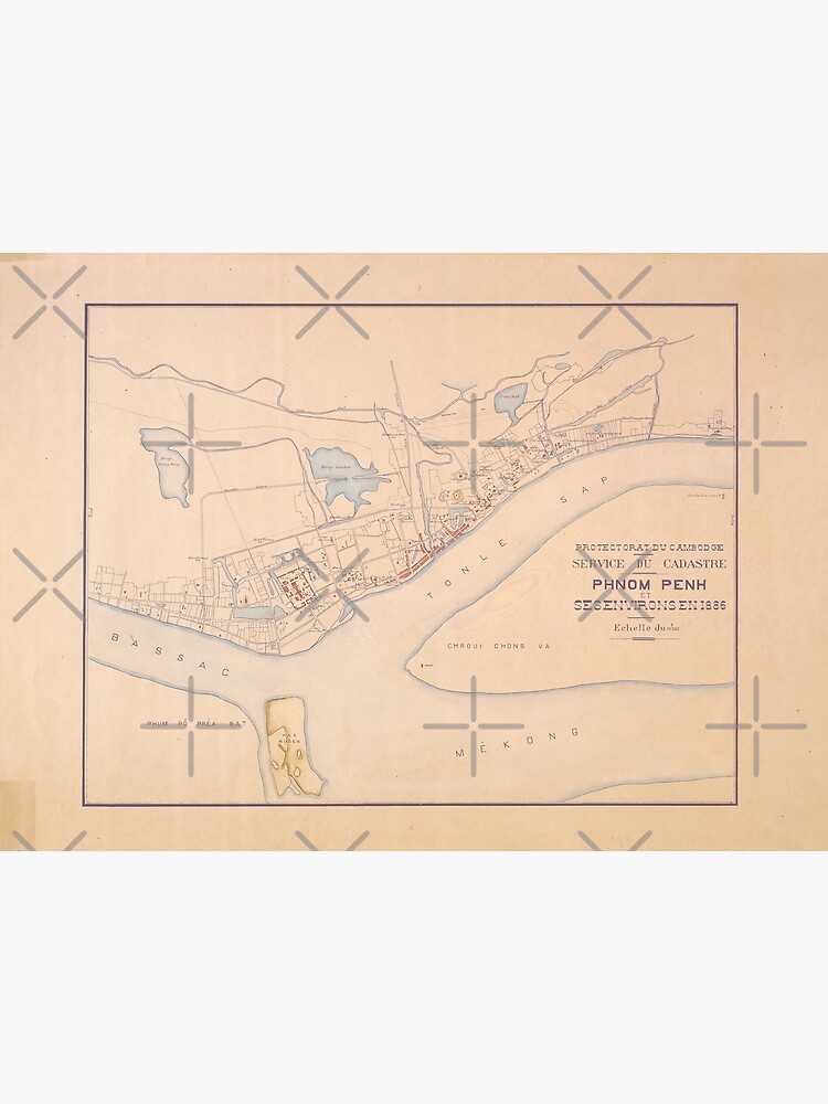 "1886 map of Phnom Penh " Art Print for Sale by erinobaker | Redbubble