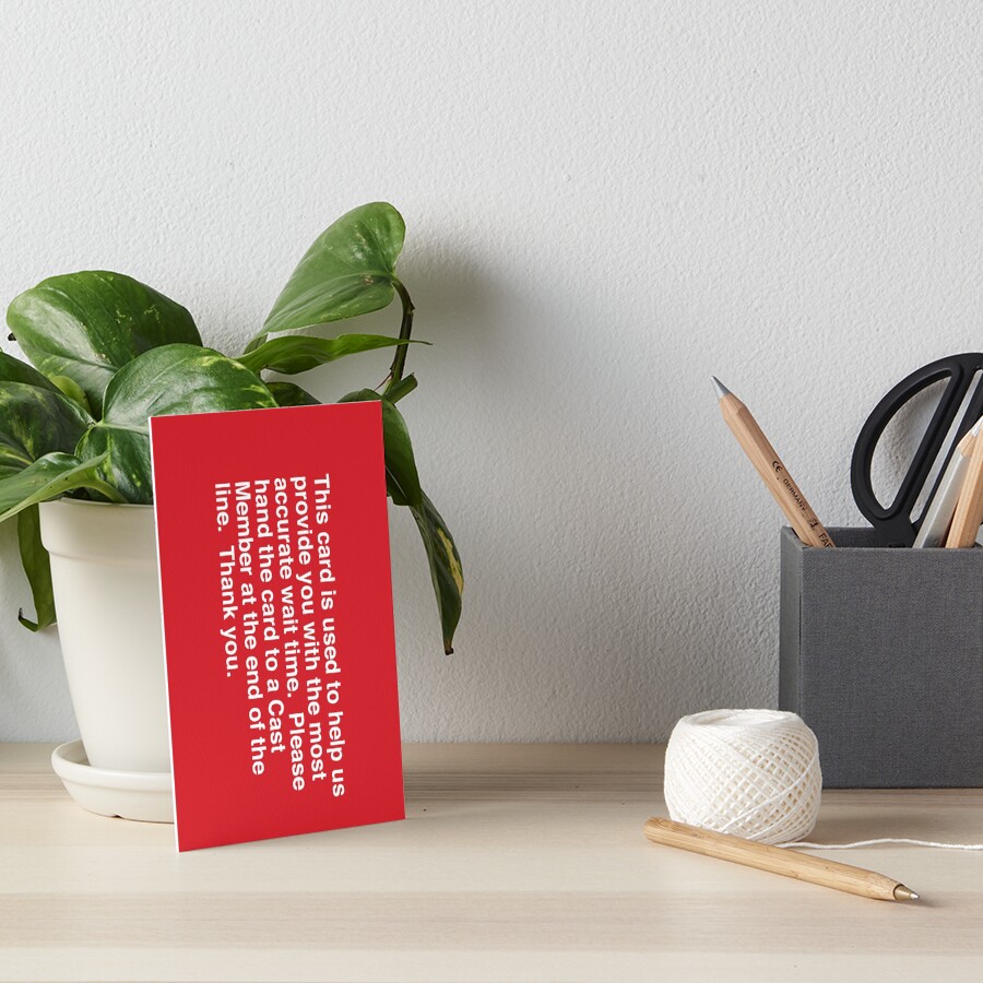 "Wait Time Red Card " Art Board Print for Sale by JayLenosChin | Redbubble