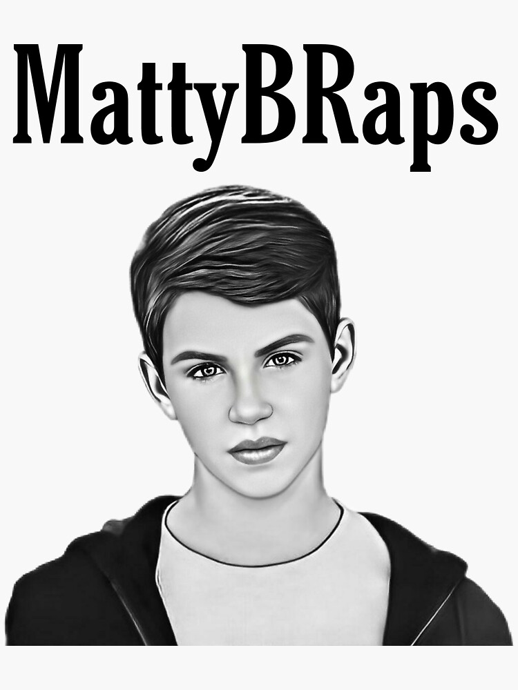 "MattyBRaps white and black t-shirts" Sticker for Sale by Farissy ...