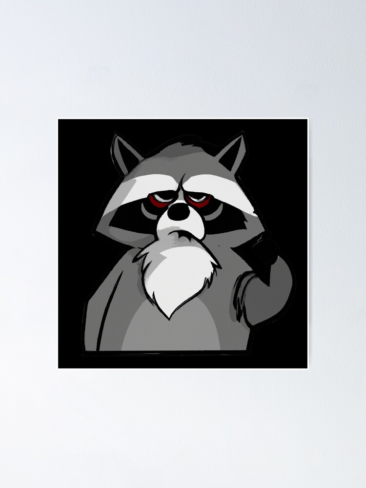 Póster «Mapache gruñón y cansado» de RoughShirts | Redbubble