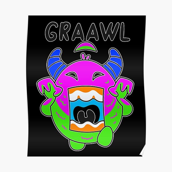"growling monsters" Poster for Sale by cutenevil | Redbubble