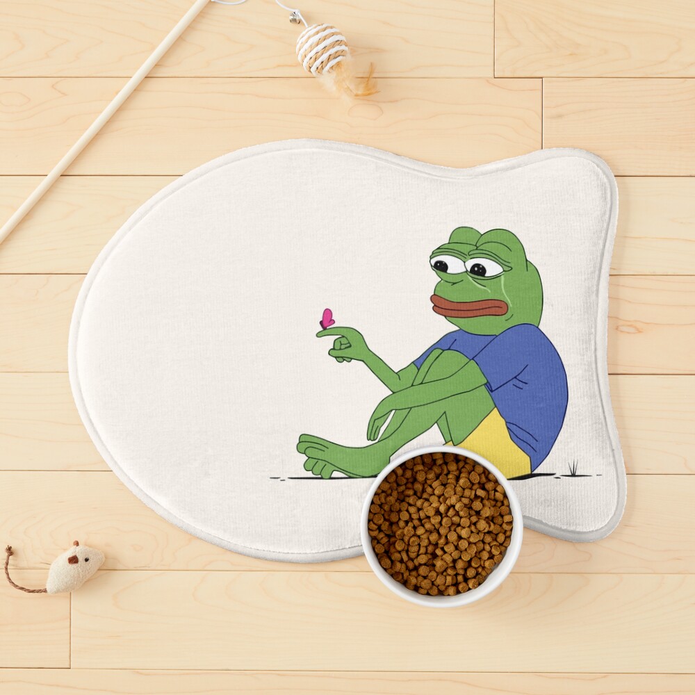 "Pepe The Frog Meme Sad Crying PepeTheFrog with Butterfly landing on ...