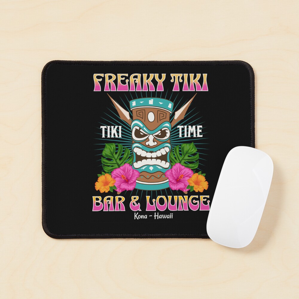 "Freaky Tiki Retro Vintage Tiki Bar Tiki Lounge Kona Hawaii" Sticker ...