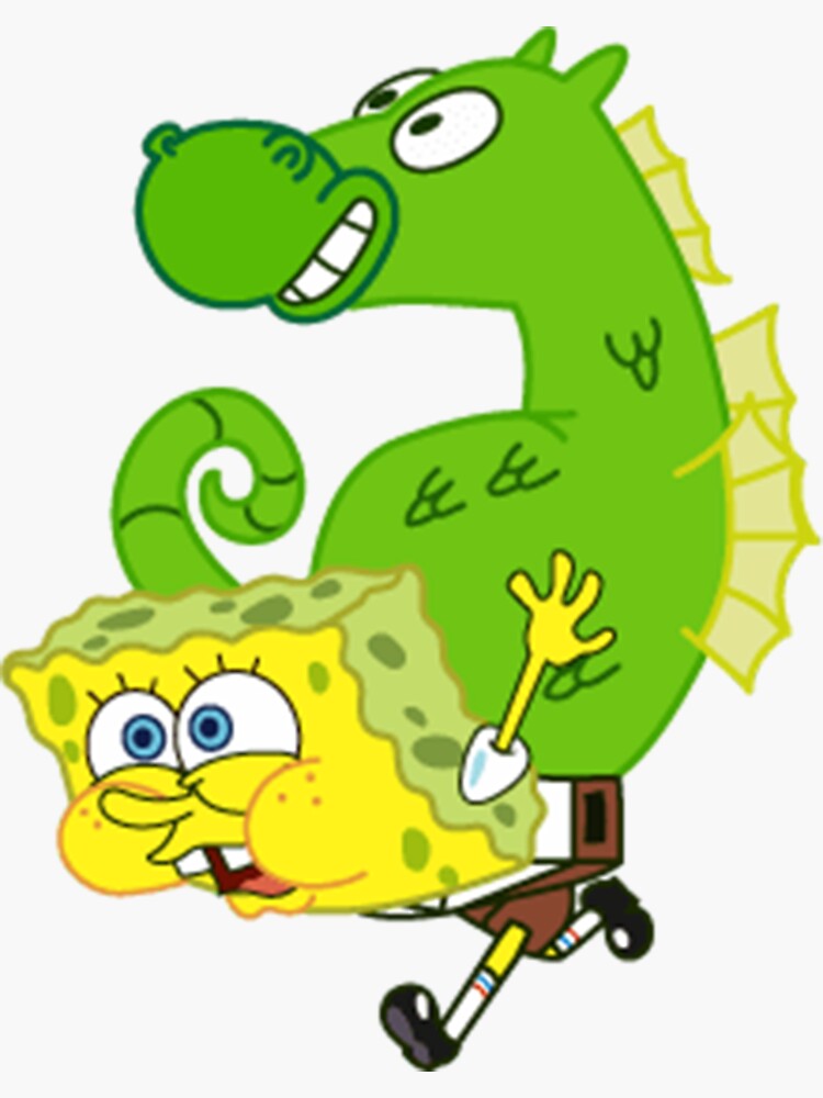 "SpongeBob Mystery the Seahorse" Sticker for Sale by joeoles | Redbubble