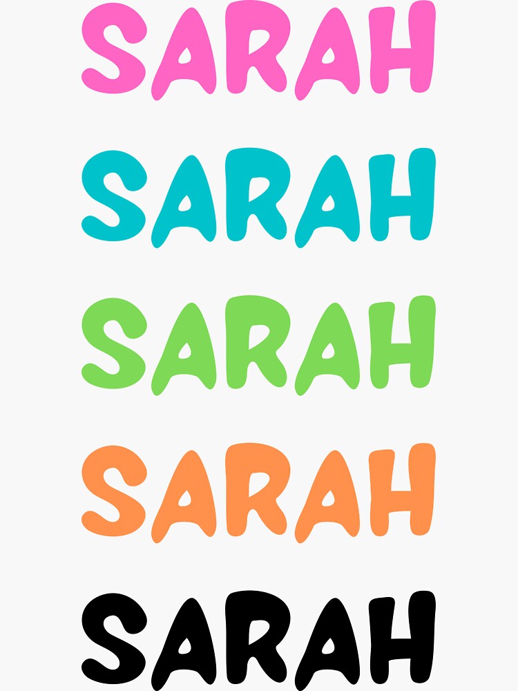 "Sarah" Sticker for Sale by PODdezaine | Redbubble