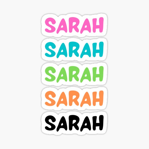 "Sarah" Sticker for Sale by PODdezaine | Redbubble