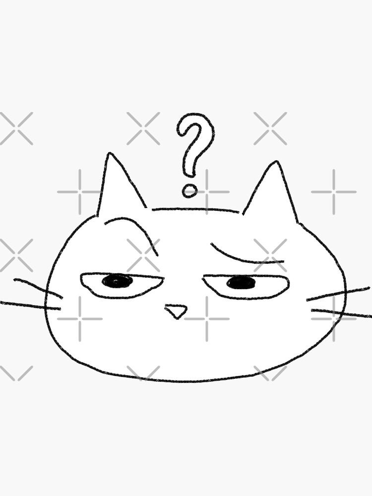 Pegatina «Gato de signo de interrogación» de bwdoodles | Redbubble