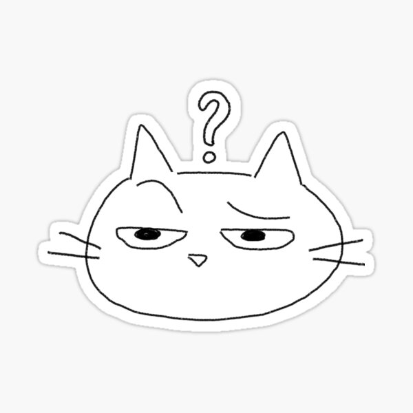 Pegatina «Gato de signo de interrogación» de bwdoodles | Redbubble