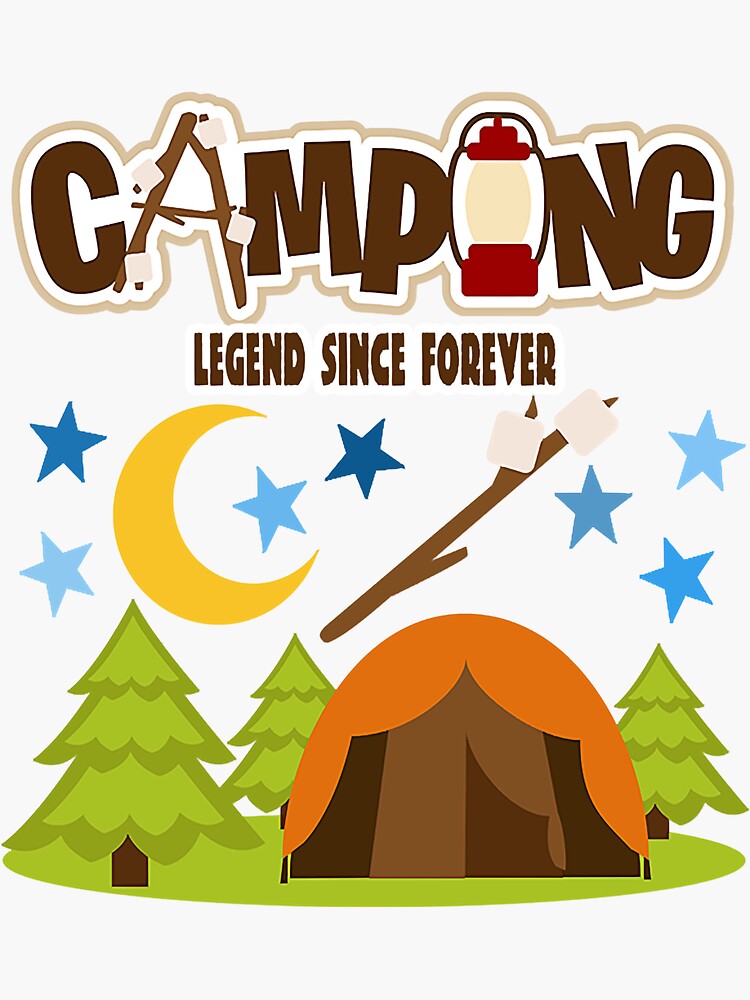 "camping legend since forever Vintage" Sticker for Sale by ...