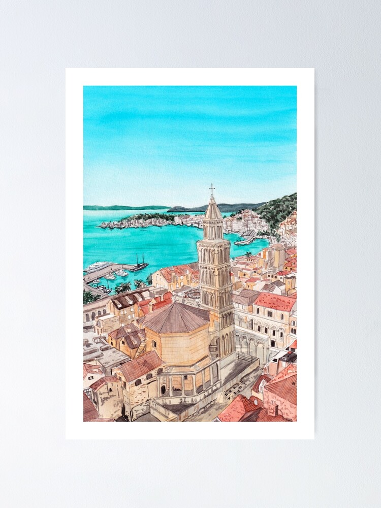 "Split Croatia" Poster for Sale by NorrskenArt | Redbubble