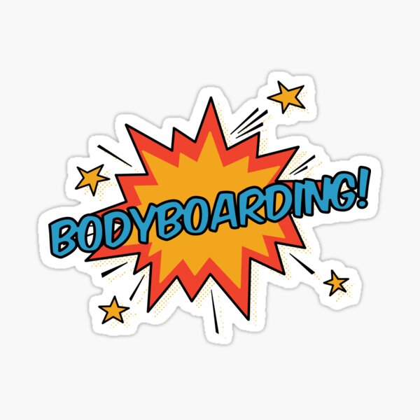 "Bodyboarding!" Sticker for Sale by orlumbuspirate | Redbubble