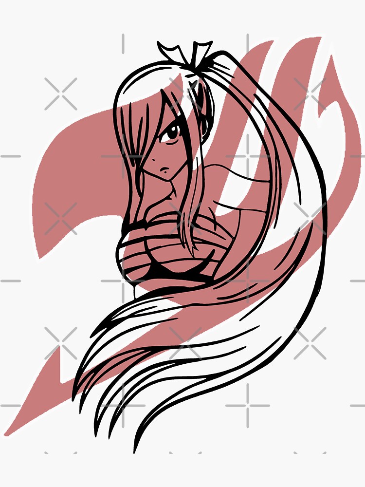 "Erza Scarlet fairy tail" Sticker for Sale by Hasudrawing | Redbubble