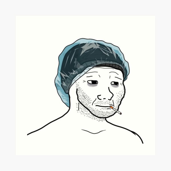 "Doomer Wojak shower time" Art Print for Sale by Msrblesalesman | Redbubble