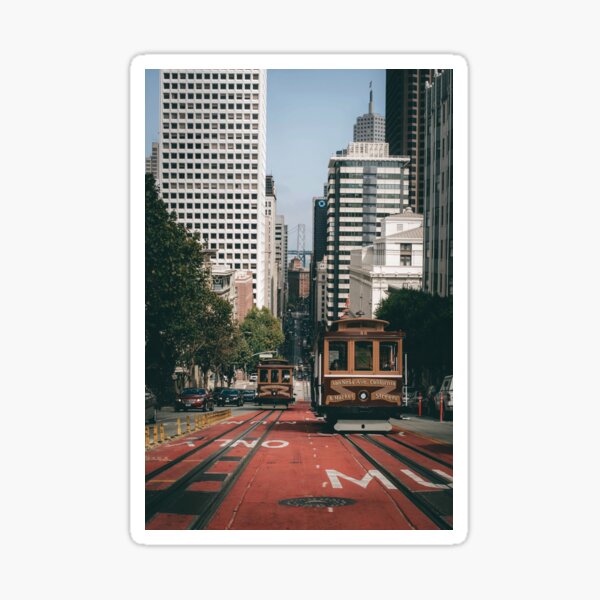 "2 Old Vintage Streetcars in NYC" Sticker for Sale by H-W-Design ...