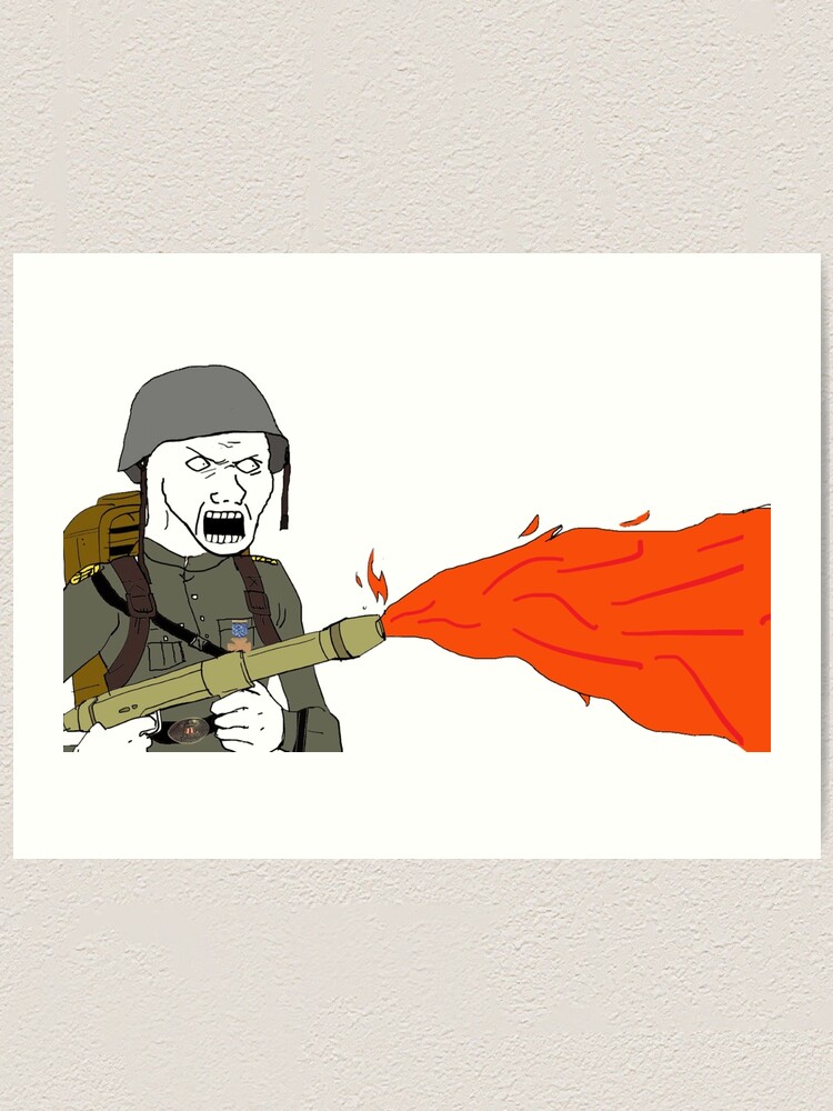 "WW2 Wojak flamethrower " Art Print for Sale by Msrblesalesman | Redbubble