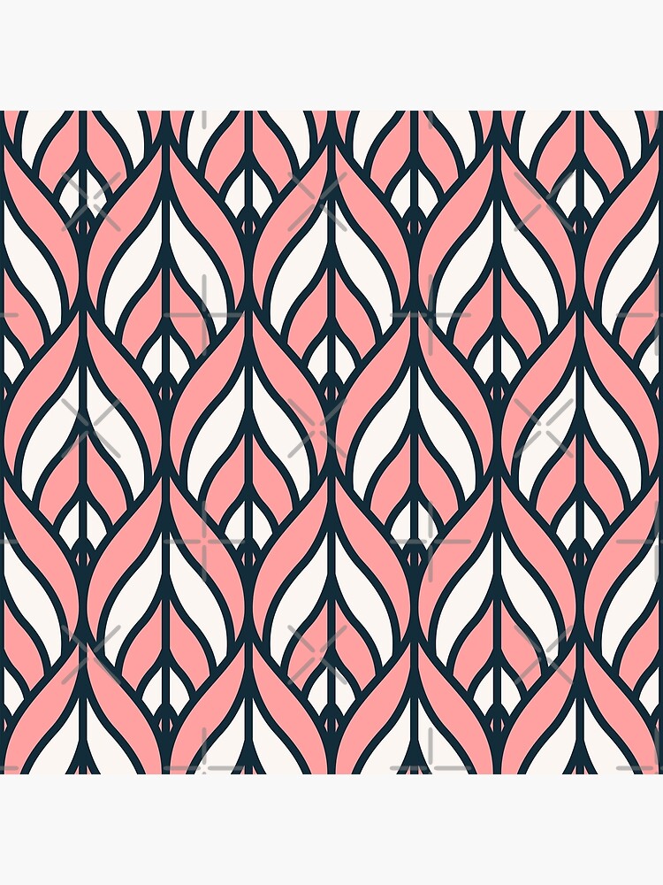 "Art Deco Pattern No 33 - Pink Peacock White - Cute Ethnic Motifs ...