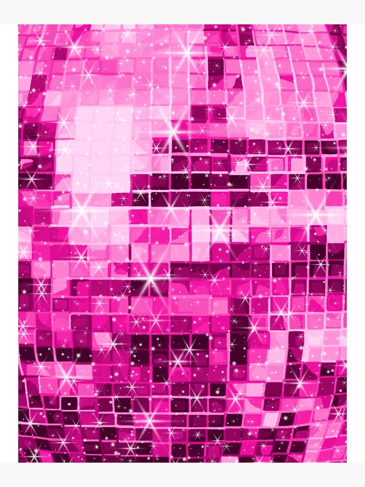 "1970s Twinkle Pink Disco Ball Pattern " Poster for Sale by DreamDanis ...