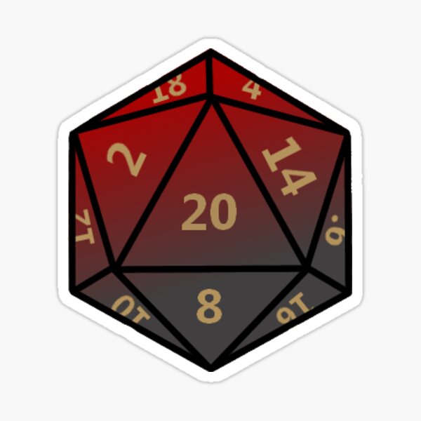"DnD D20" Sticker for Sale by pitou-is-god | Redbubble