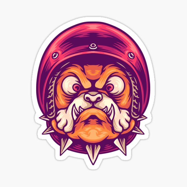 "Biker Dog Illustration" Sticker for Sale by sabdatinta | Redbubble