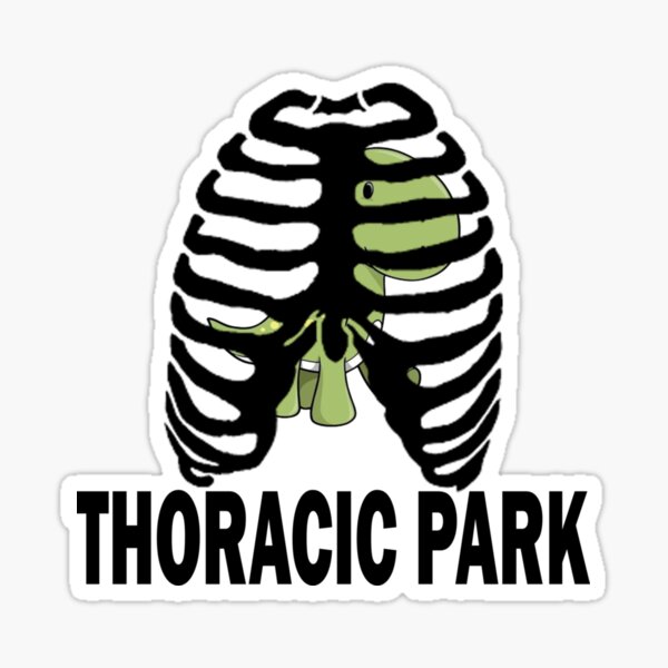 "Thoracic Park Sticker" Sticker for Sale by CaseyHogan | Redbubble