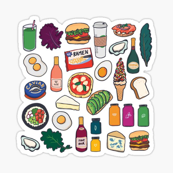 "foods and drinks" Sticker for Sale by LovelyMoi | Redbubble