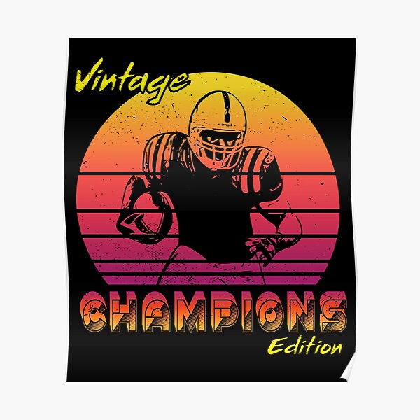 "Vintage Themed Design Champions Edition American Football" Poster for ...