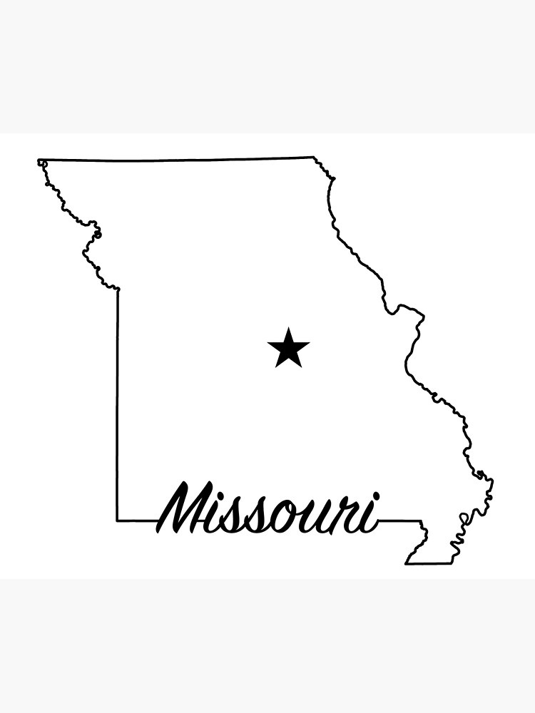 "Missouri -- US State (simple outline with capital star) " Poster for ...