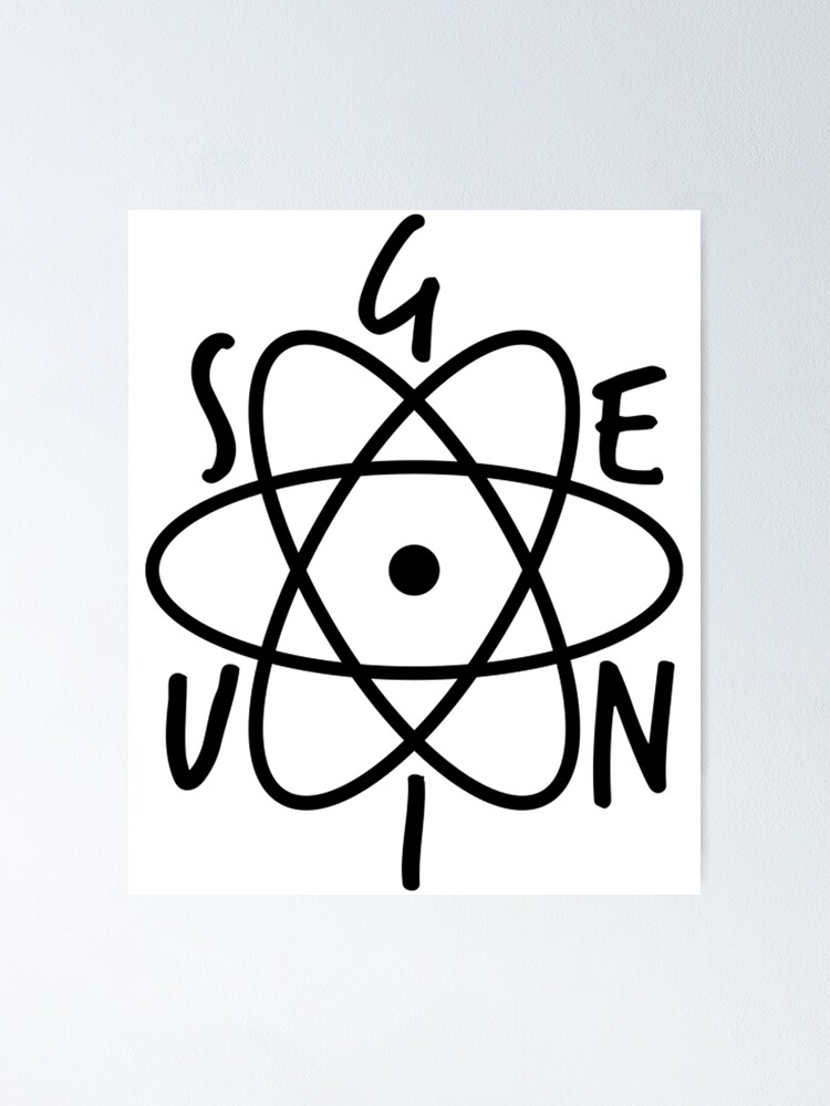 Póster «genio átomo símbolo atómico molécula genio inteligente sc» de ...