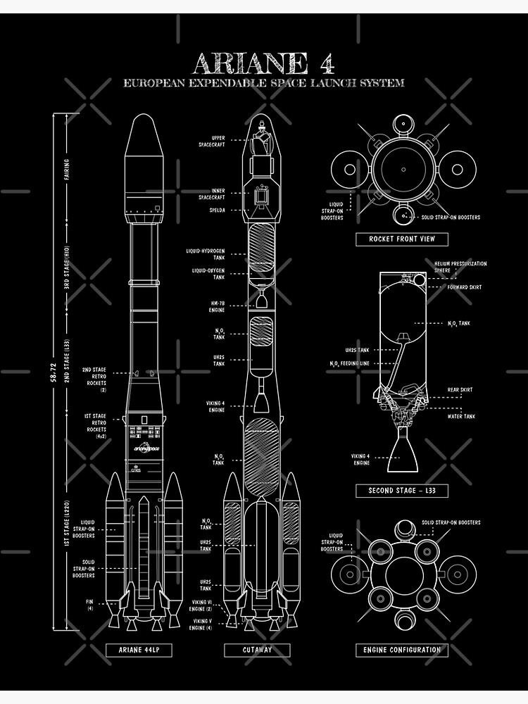 "Ariane 4 (White Stencil - No Background) Vertical Version" Sticker for ...