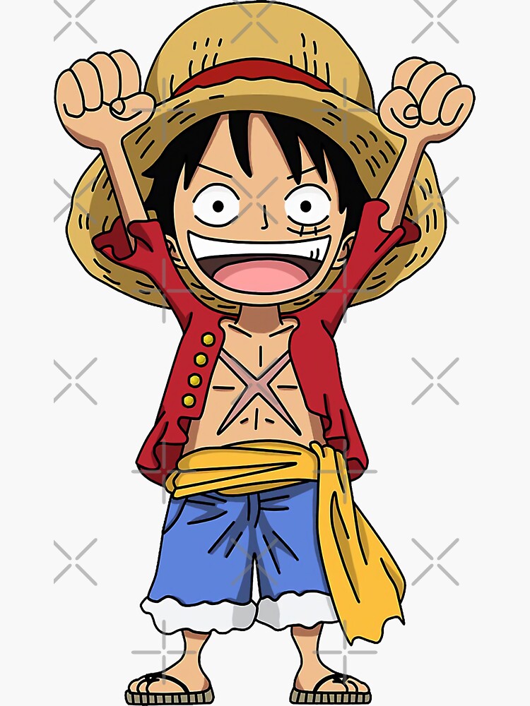 "Little Luffy With Strawhat" Sticker for Sale by runtesierra | Redbubble
