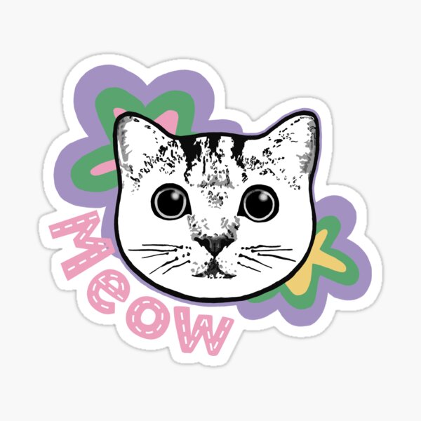 "meow cat" Sticker for Sale by BAEK-JIN-HUI | Redbubble
