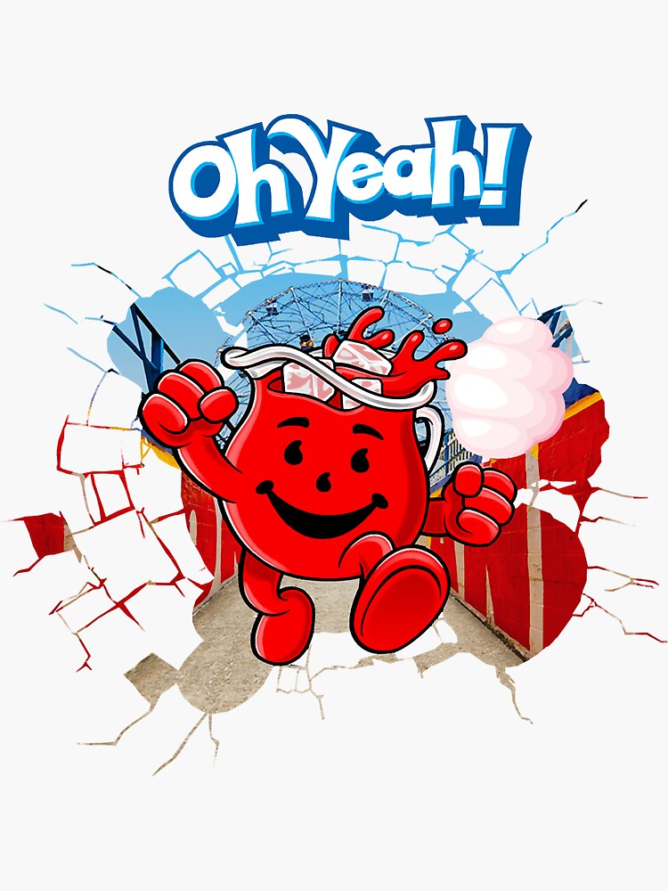 "Kool-Aid Man Breaking Wall" Sticker for Sale by FrankMarr | Redbubble