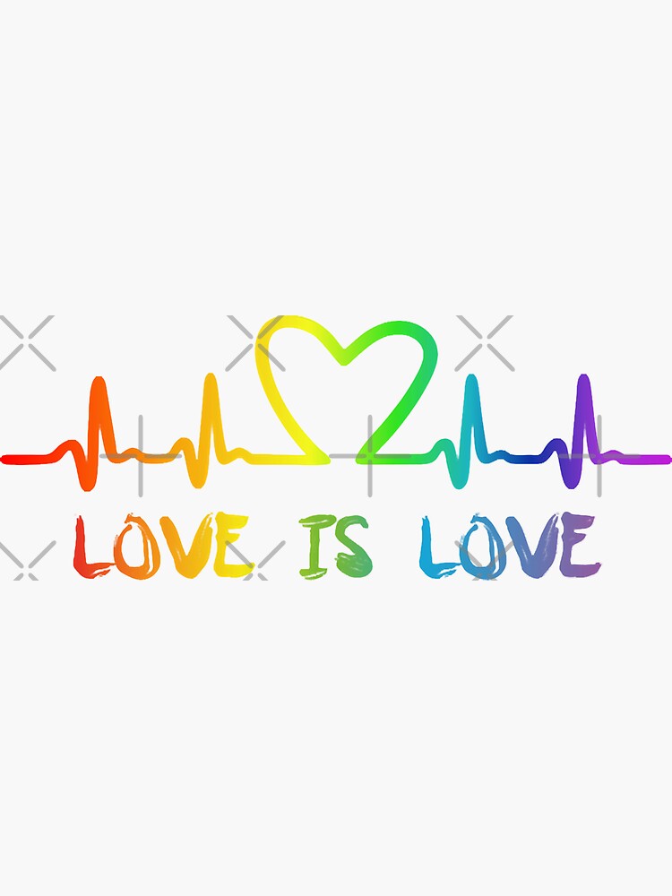 "LGBT Love Rainbow Heartbeat" Sticker for Sale by GreogeBush | Redbubble