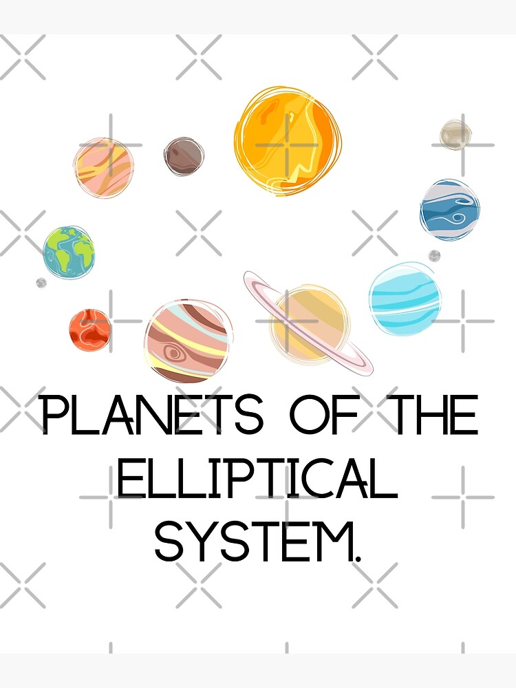 Planets of the elliptical system solar system design Premium Matte ...