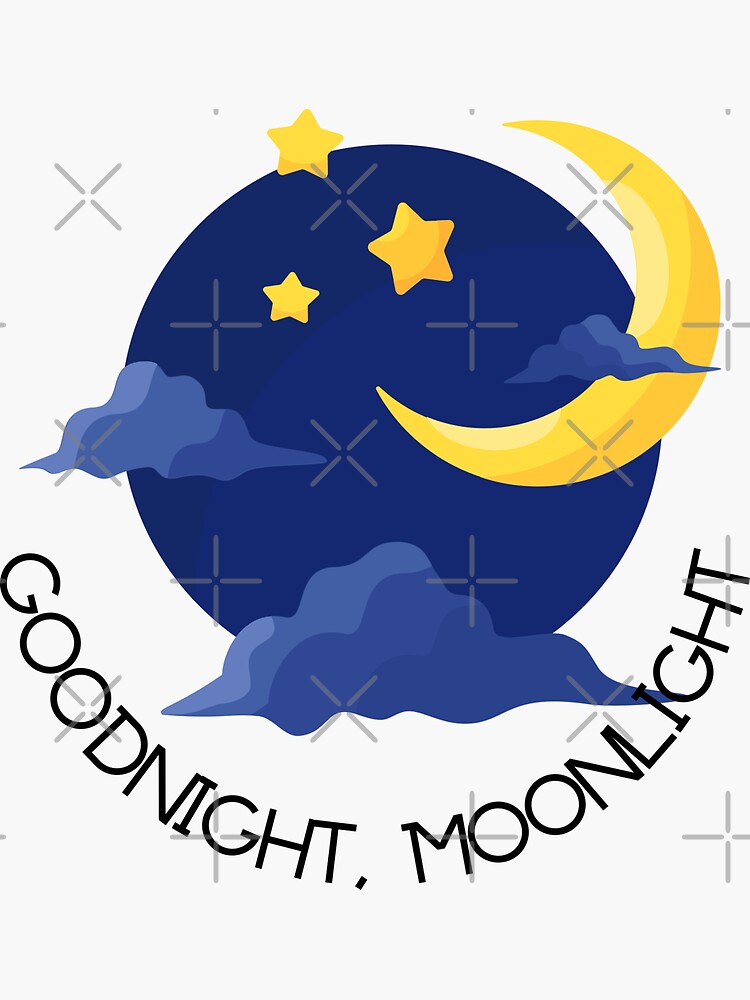 "Goodnight, moonlight moon themed design" Sticker for Sale by Beyond ...