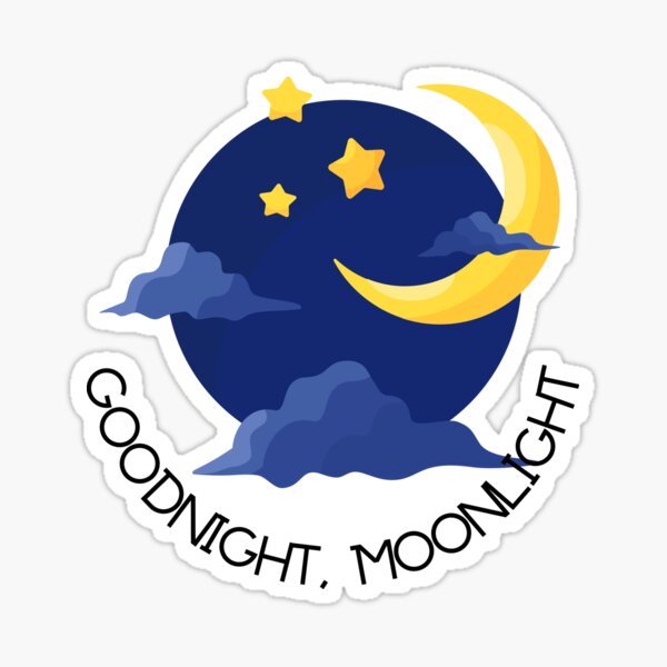 "Goodnight, moonlight moon themed design" Sticker for Sale by Beyond ...