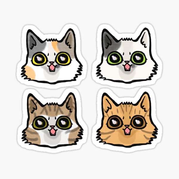 "set of happy cat 2" Sticker for Sale by zitten | Redbubble