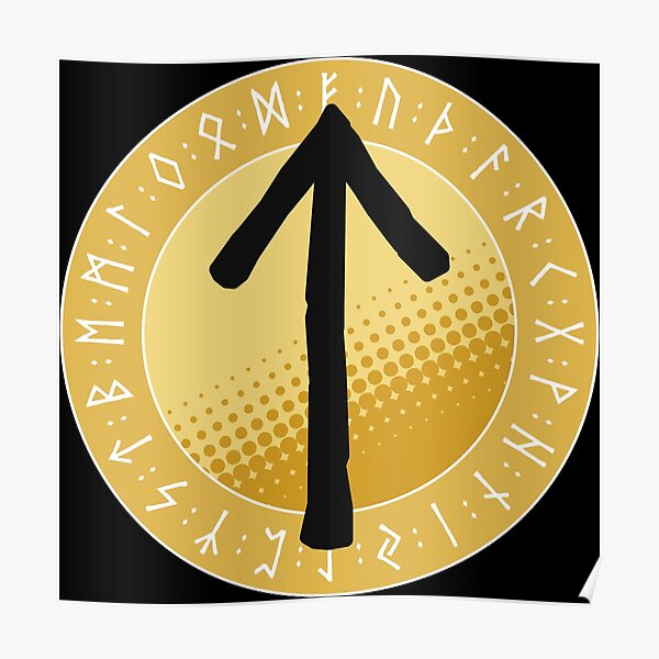 "Viking Runes and Runic Symbols - Tiwaz (Victory)" Poster for Sale by ...