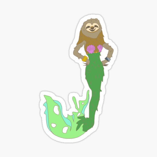 "Sloth Fish Mermaid" Sticker for Sale by notsniwart | Redbubble