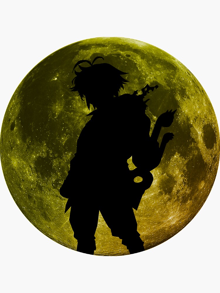"Meliodas Moon Inspired Anime Shirt" Sticker by MaximizedGITS | Redbubble