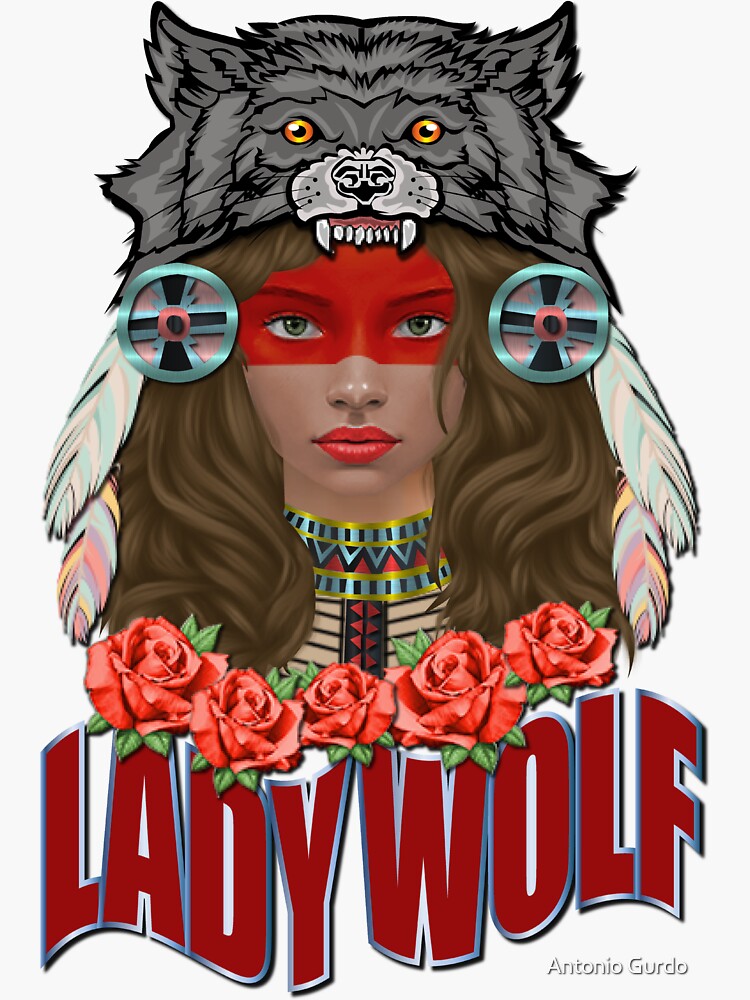 "Lady Wolf" Sticker for Sale by AntonioGurdo | Redbubble