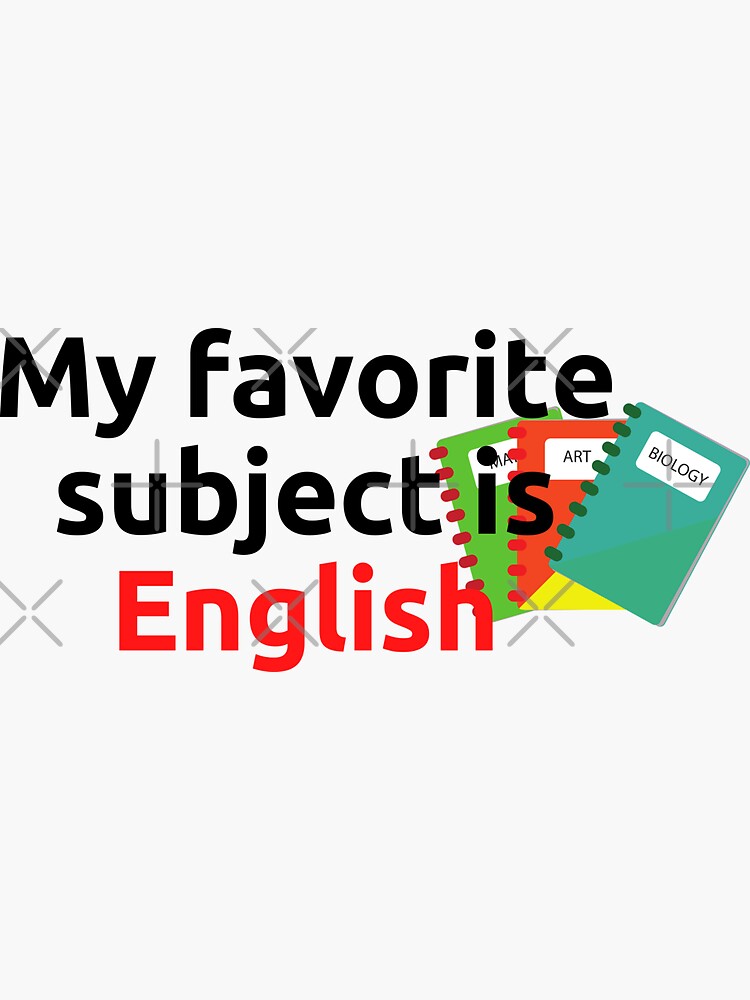 "School Subject English" Sticker for Sale by harkandesign12 | Redbubble