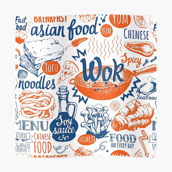 "Food menu seamless pattern" Poster for Sale by faisokhokhar | Redbubble