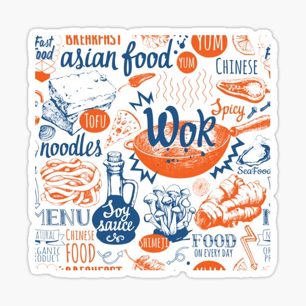 "Food menu seamless pattern" Sticker for Sale by faisokhokhar | Redbubble