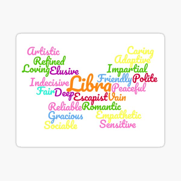 "Libra Word Cloud Shirt Poster" Sticker for Sale by spangzawiatruq | Redbubble