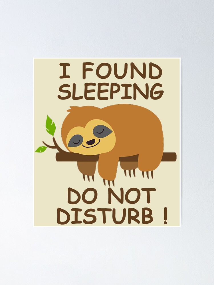 I Found Sleeping Do Not Disturb Poster For Sale By Frigamribe88